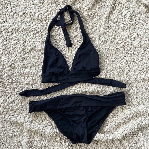Mossimo Supply Co. | Swim | Mossimo Black Halter Two Piece Bathing Suit ...